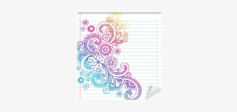 Flowers Sketchy Doodles Back To School Vector Illustration - Cute ...