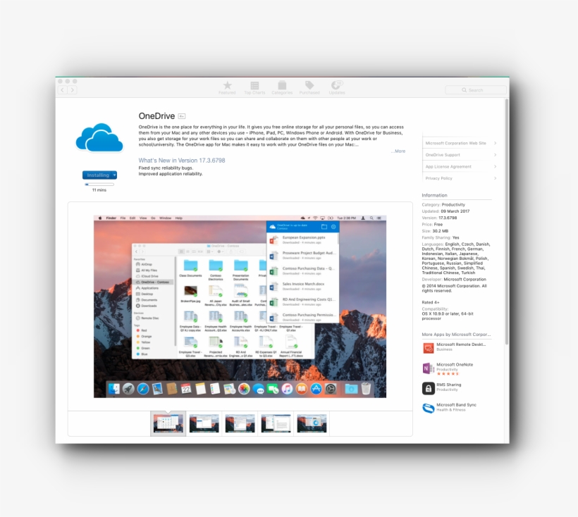 1) Install Onedrive For Your Mac Through The App Store - One Drive For ...