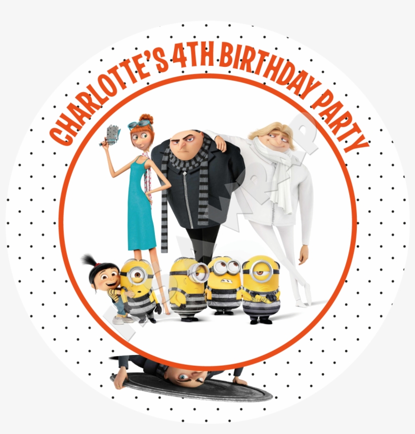 Download Transparent Minions Despicable Me Party Box Stickers - Gru And ...