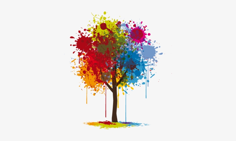 Download Transparent Paint Splash Tree Wall Sticker - Art Design ...