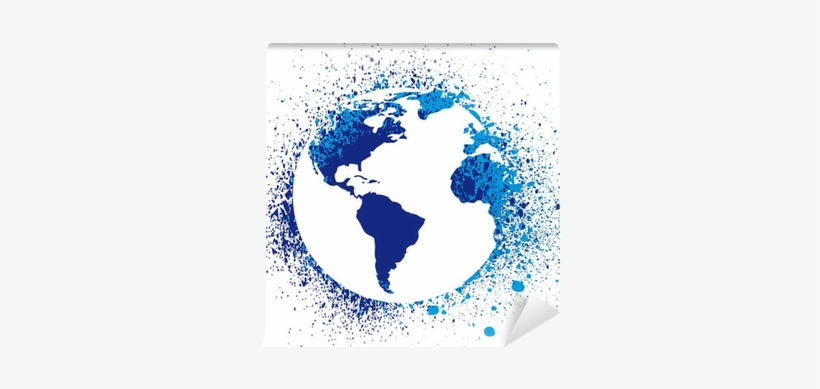 Globe Ink Splatter Vector Illustration - World Map - 400x400 PNG ...
