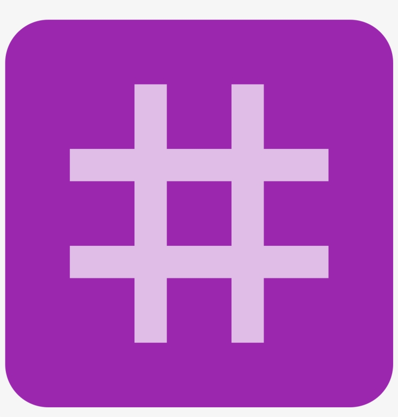 Hashtag 2 Icon - Hashtag Purple - 1600x1600 PNG Download - PNGkit