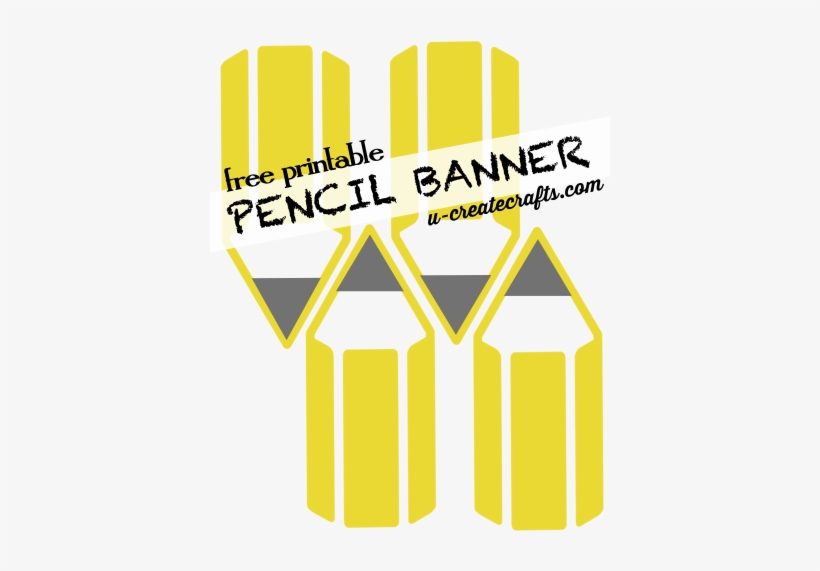 Pencil Banner Blank At U-createcrafts - Free Printable Pencil Banner ...