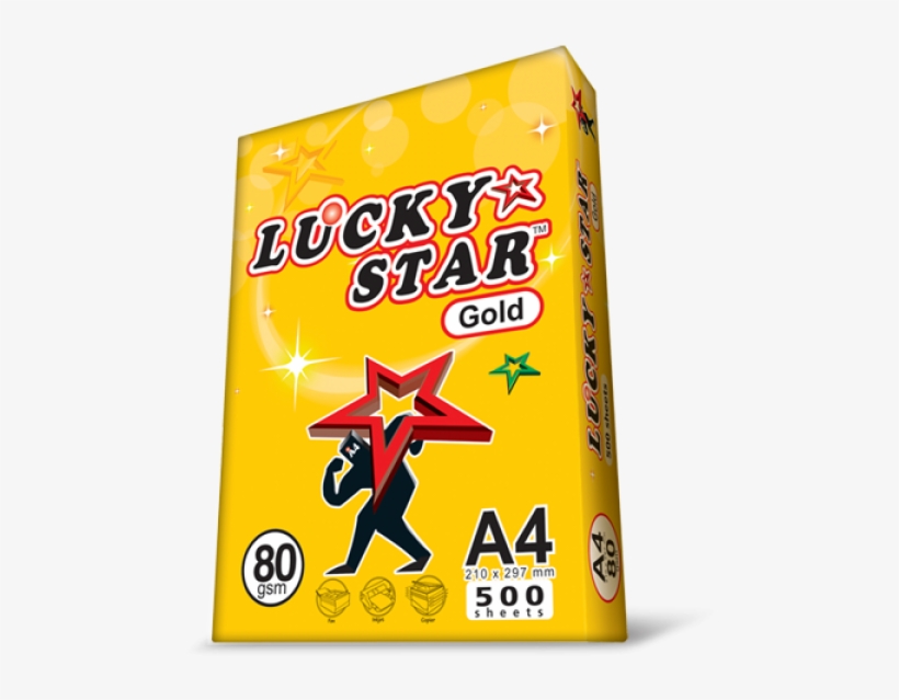 A4 80gsm Luckystar Gold 500sheets - Lucky Star A4 Paper - 600x600 PNG ...