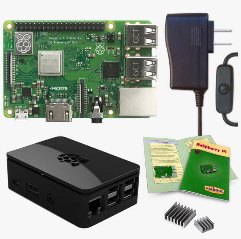 Viaboot Raspberry Pi 3 B Power Kit With Premium Black - Designspark Raspberry Pi 3 Case, Black ...