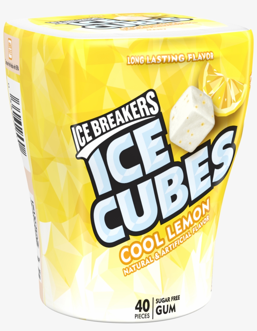 Ice Breakers Ice Cubes Gum, Sugar Free, Cool Lemon - 3000x3000 PNG ...