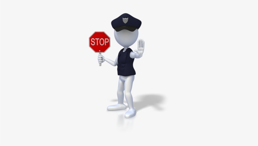 Download Transparent Police Officer Stop 400 Clr - Cartoon Holding A ...