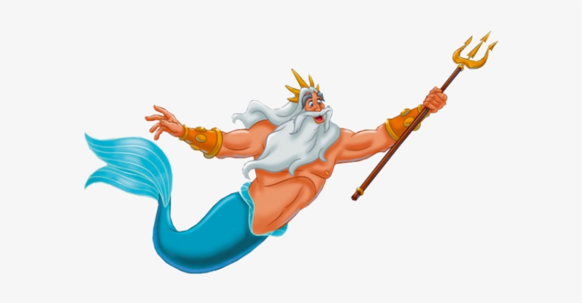 King Triton In Happy Mood - Little Mermaid King Triton Png - 600x355 ...