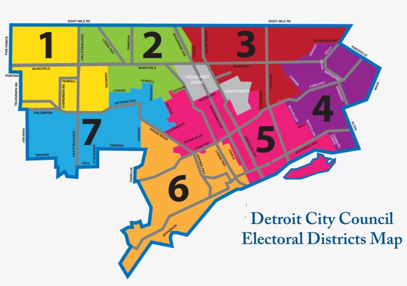 Detroit Council District Map - Detroit District Map - 3161x2092 PNG ...