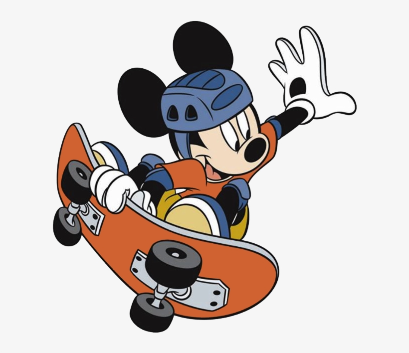 Skateboarding Clipart Mickey Mouse Clubhouse - Mickey Mouse On A ...