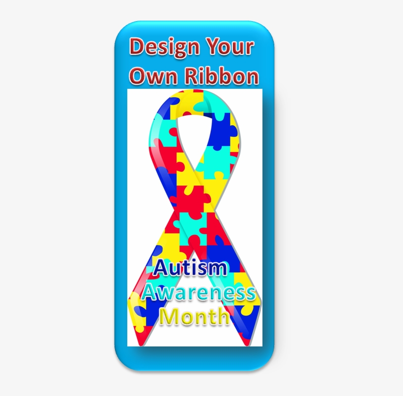 Design Ribbon - Autism Awareness Ribbon - 375x733 PNG Download - PNGkit