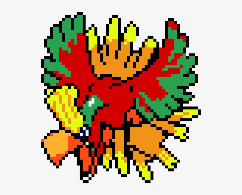 Ho Oh Pixel Art - ドット 絵 描き 方 - 770x840 PNG Download - PNGkit