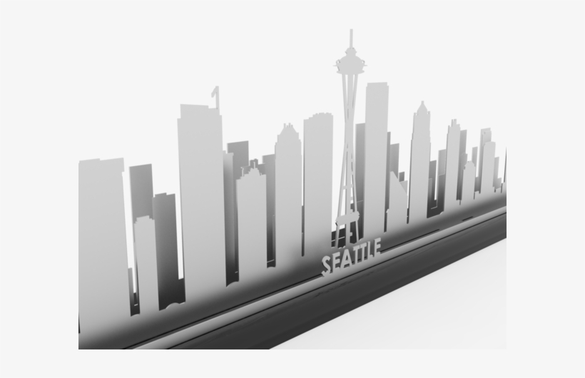 Seattle Skyline In Black - 600x450 PNG Download - PNGkit