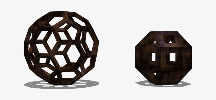 Truncated Icosahedron And Rhombicuboctahedron - Hardwood - 654x330 PNG ...