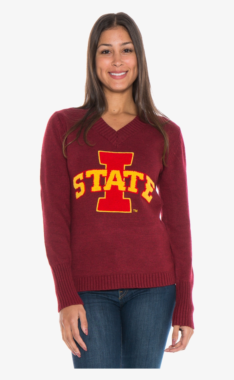 Iowa State Women's V-neck Sweater - Iowa State Cyclones - 853x1279 PNG ...