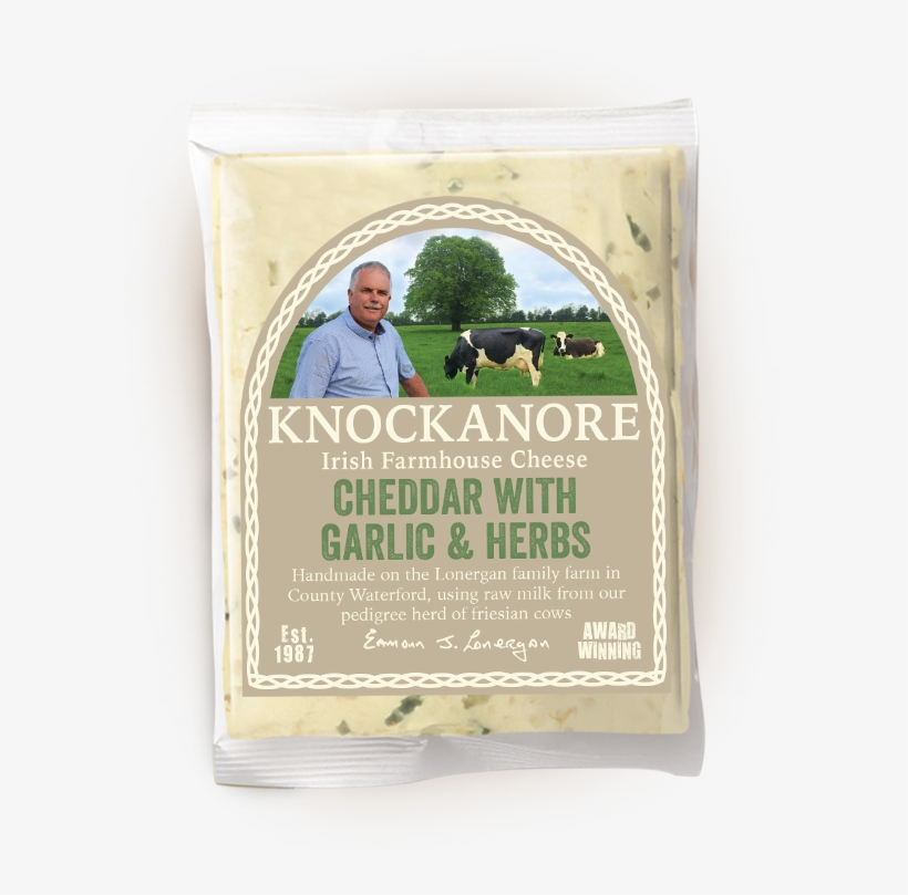 Cheddar With Garlic & Herbs - Knockanore - 601x729 PNG Download - PNGkit