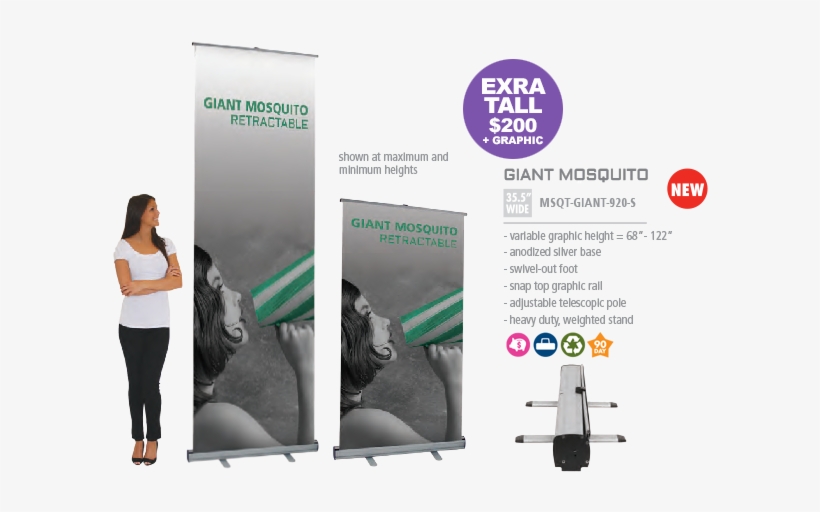 Extra Tall Retractable Banner Stands - Replacement Vinyl Banner 10ft ...