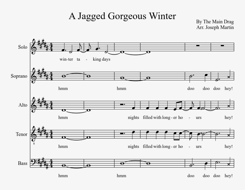 A Jagged Gorgeous Winter Sheet Music Composed By By - Sheet Music ...