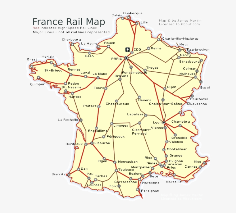 Download Transparent See France By Train - French Rail Map - PNGkit