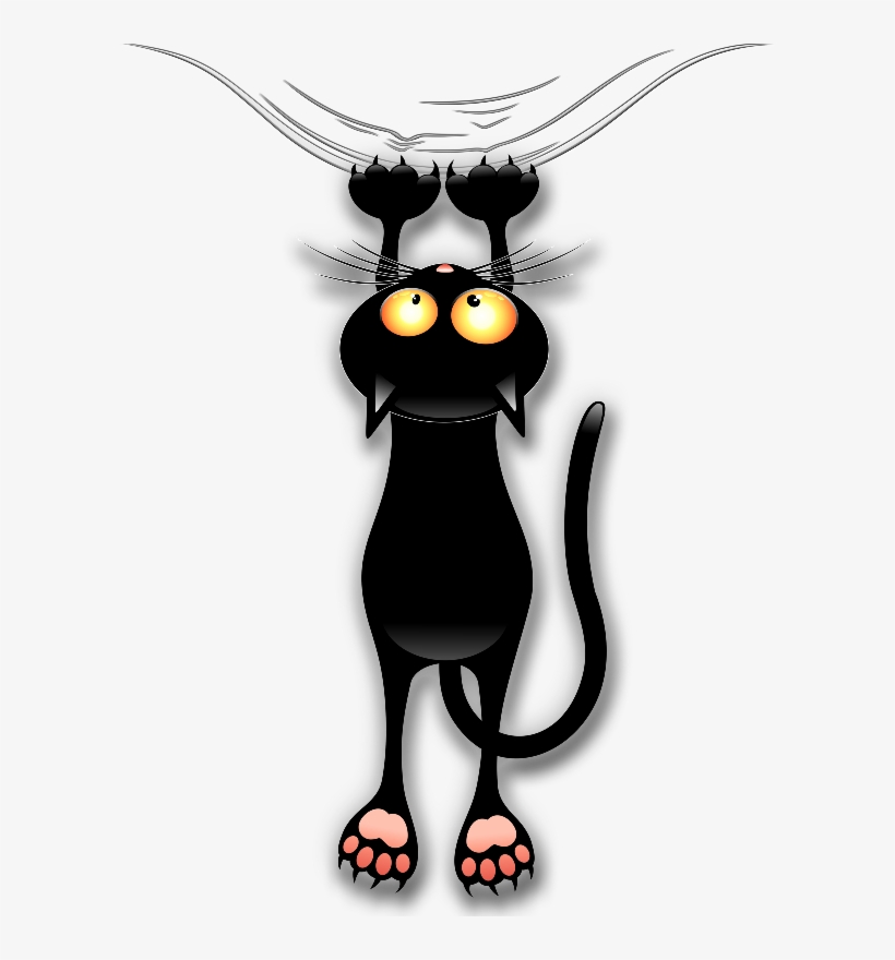 Fun Black Cat Falling - Black Cat Cartton Png - 600x800 PNG Download ...
