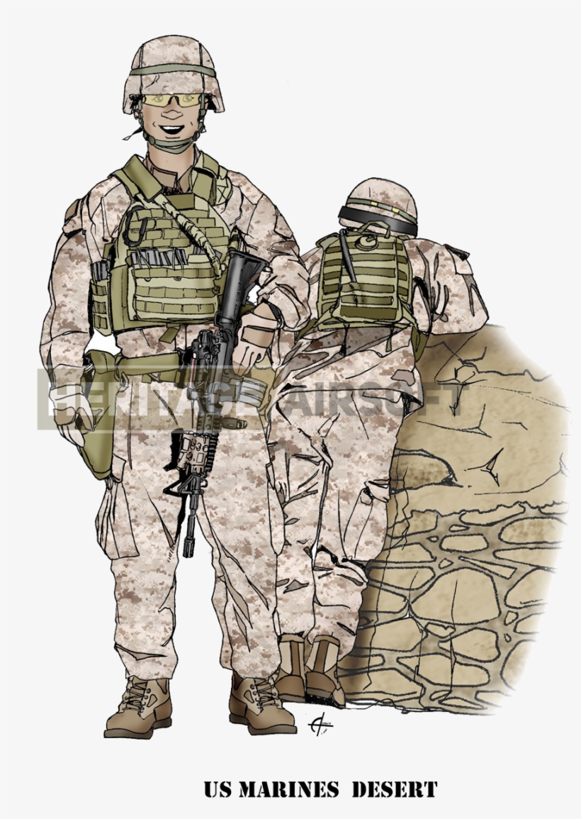 Marine Desert Warrior Us - Military - 956x1433 PNG Download - PNGkit