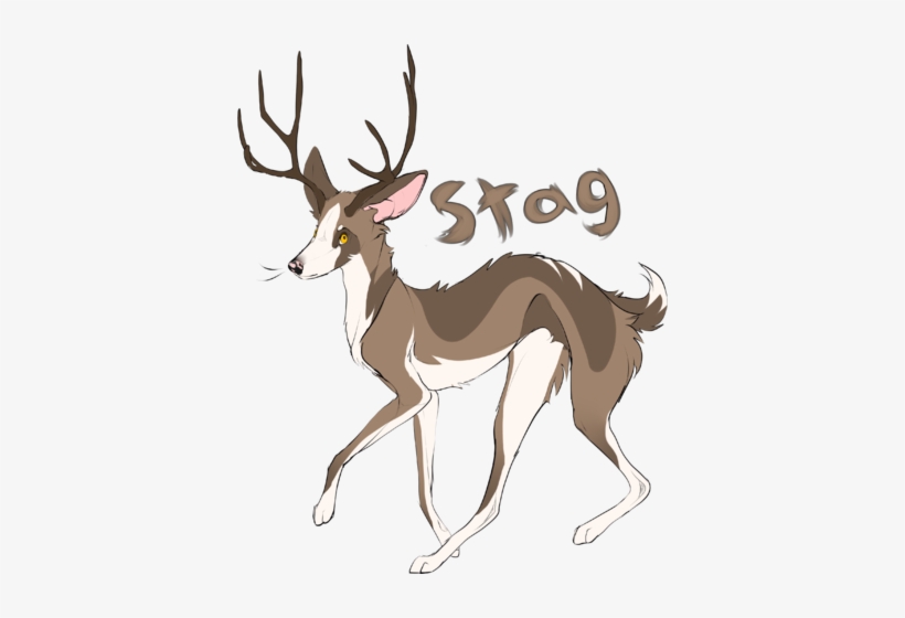 File - Stag - Cartoon - 390x480 PNG Download - PNGkit
