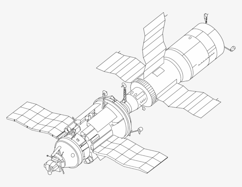Salyut 7 And Cosmos 1686 Drawing - Salyut 7 Png - 800x590 PNG Download ...