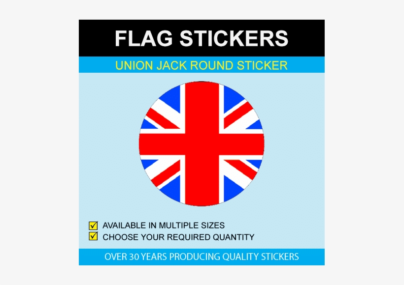 Union Jack Round Flag Stickers - British Invasion - 499x500 PNG ...