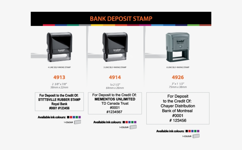 Bank Deposit Stamps - Fragile Office Self-inking Office Rubber Stamp ...