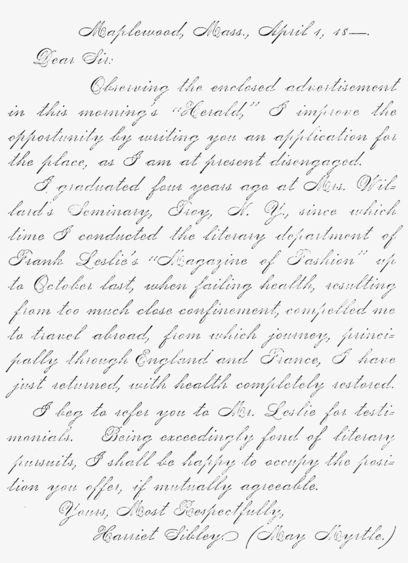 This Is A Wonderful Handwritten Background Digital Application Letter 