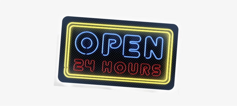Download Transparent Open 24 Hours - Sign - PNGkit