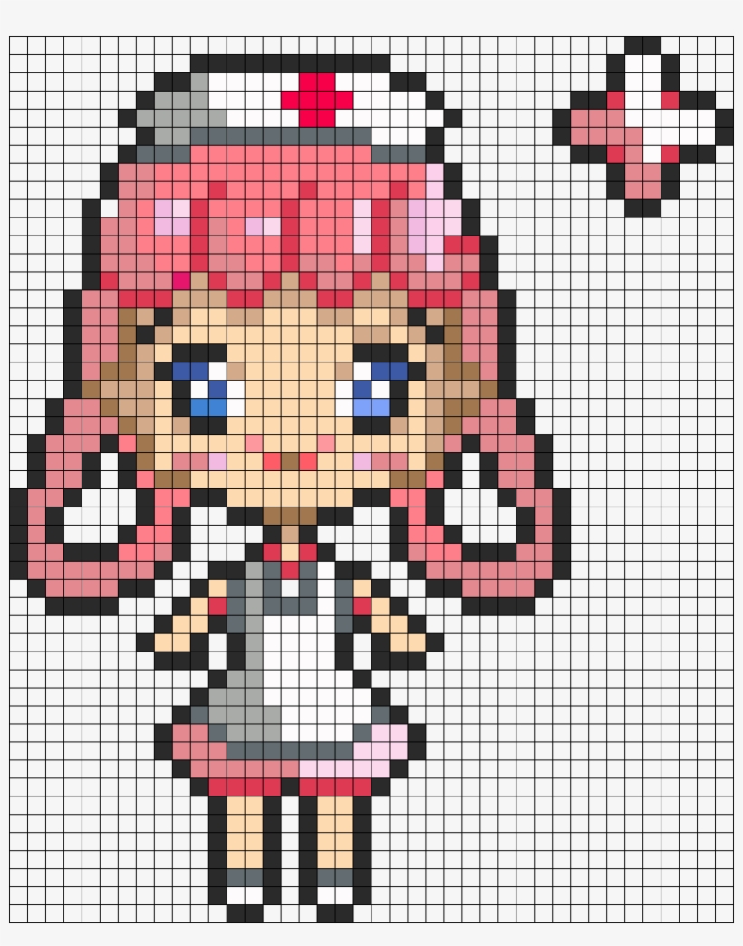 Cute Nurse Joy Perler Bead Pattern / Bead Sprite - Nurse Joy Pixel Art ...