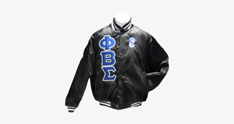 Phi Beta Sigma Black Greek Satin Baseball Jacket - Custom Greek ...