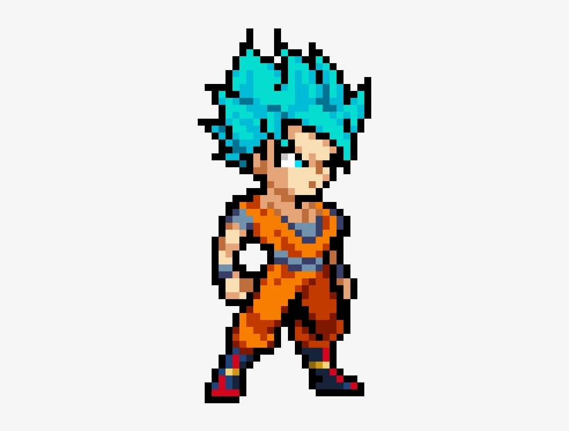 Goku Ssgss - Pixel Art Son Goku - 270x560 PNG Download - PNGkit