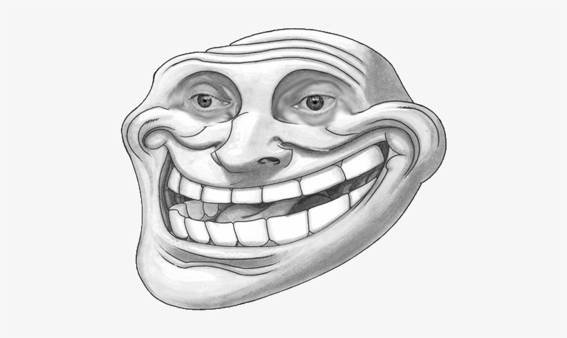 Face Facial Expression Bone Nose Black And White Line - Epic Troll Face ...