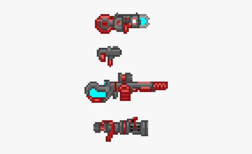 Drawn Gun Sprite Sheet - Sci Fi Gun Sprite - 300x473 PNG Download - PNGkit