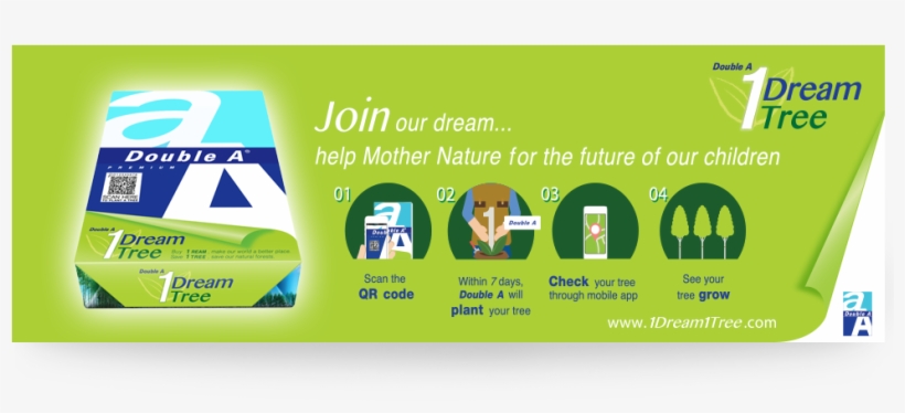 Double One Dream One Tree - Double A 80gsm Premium A4 Paper - 500 Sheet ...