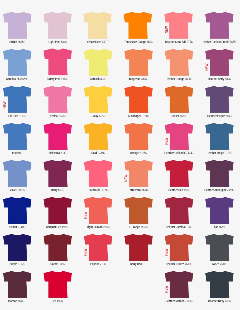 Some Items Are Not Available In Certain Colors - Red Color Chart Shirts ...