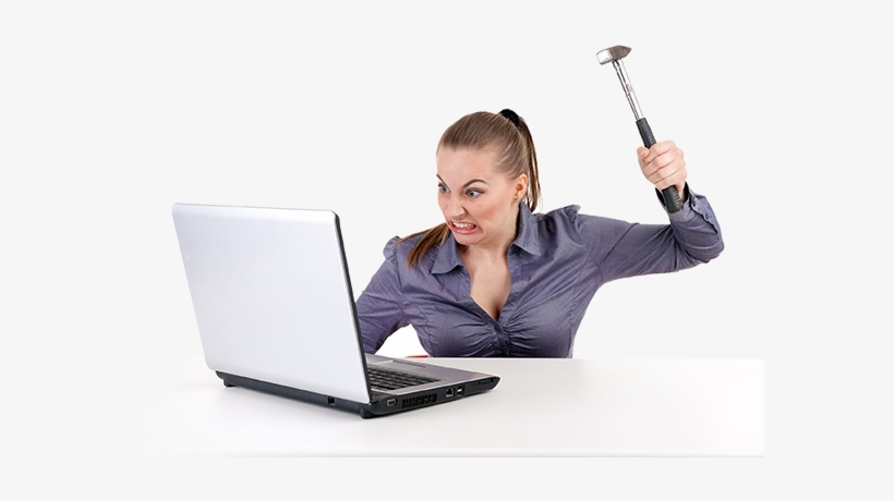 Computer Problems - Crazy Person On Computer - 582x400 PNG Download ...