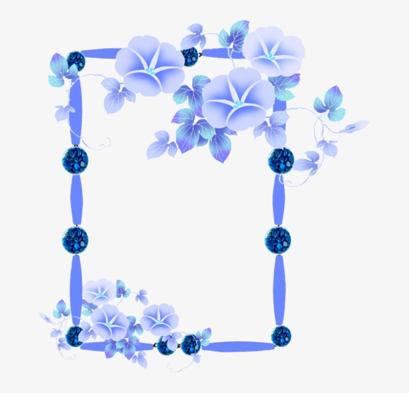 Blue Frames - Background Flower Beautiful Powerpoint - 668x708 PNG ...