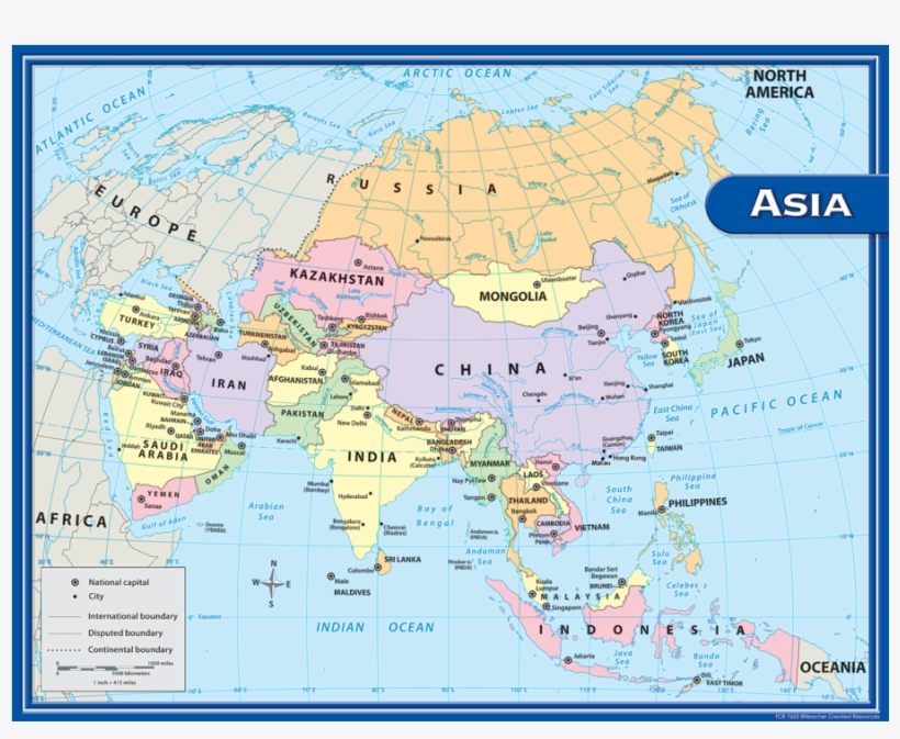 Tcr7652 Asia Map Chart Image - Teacher Created Resources Asia Map Chart ...