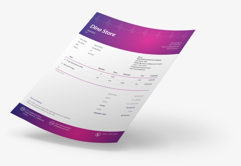 Invoice Template - Invoice Design And Color - 2552x1591 PNG Download ...