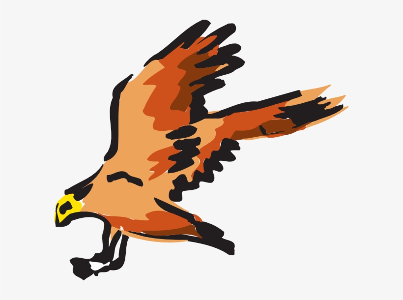 Hawk Clipart Golden Hawk - Red Falcon Vector Fly - 600x530 PNG Download ...