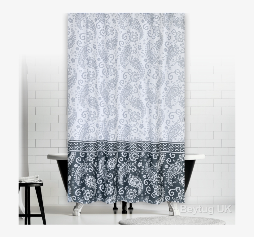 Damask Shower Curtain - Bumpy Gloss White Tiles Metro Bumpy Tiles White ...