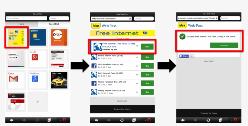 Free Idea Internet Web Pass Opera Mini - Get Free Internet On Idea ...
