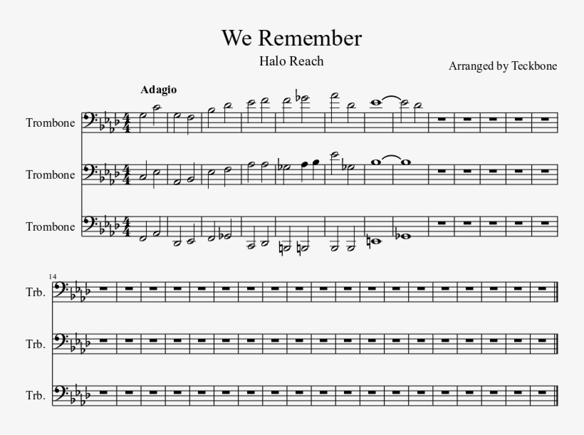 We Remember Sheet Music Composed By Arranged By Teckbone - Two And Half ...
