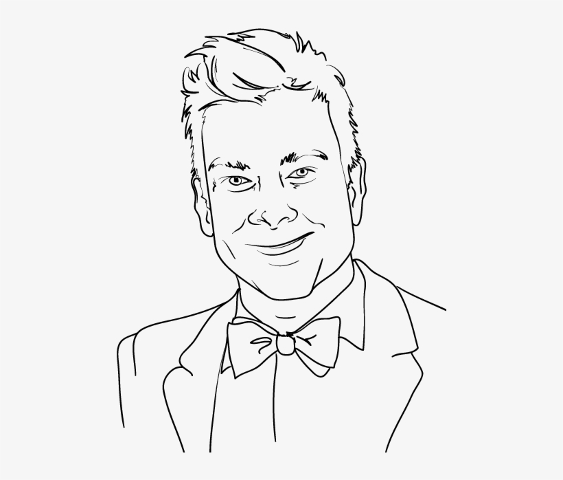 Jimmy Fallon - Line Art - 500x700 PNG Download - PNGkit