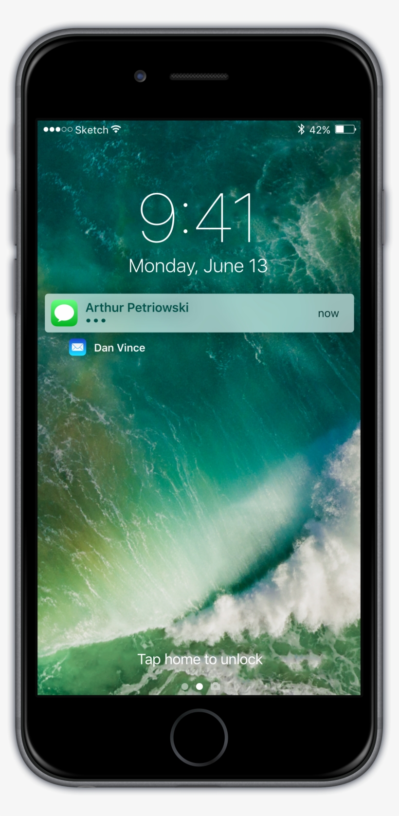 Turning On The Iphone - Ios10 Lock Screen Notifications Sketch ...