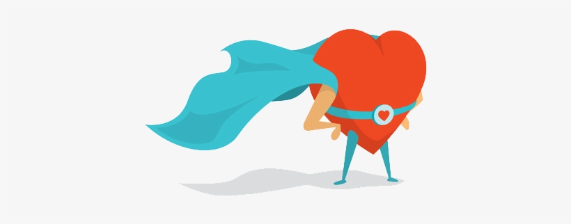 Download Transparent Superhero Heart - Cartoon Heart With A Cape - PNGkit