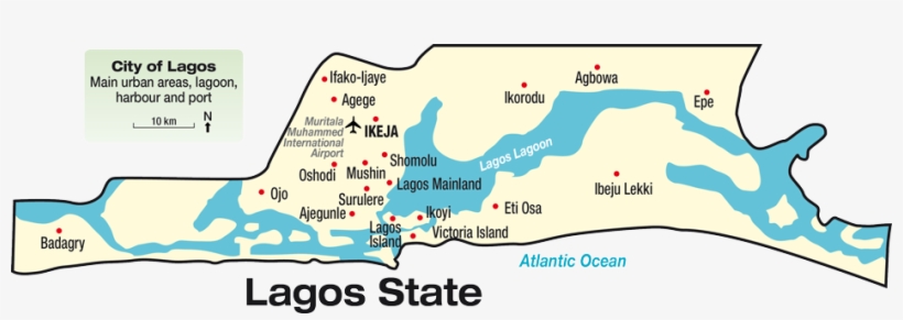 Download Transparent Map Of Lagos State, Southwest Of Nigeria - Lagos ...